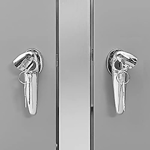 loibinfen Metal Quadruple Outdoor Wheelie Storage Bin Shed with Handy Door and Locking System for Barkyard Outdoor Patio Garden 27.2"x30.5"x45.3" Gray