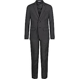 Van Heusen Boys' Big 2-Piece Formal Suit Set, Mini Black, 10 Husky