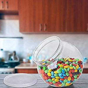 TOPZEA 3 Pack Candy Jars with Lids, 46 Oz Plastic Candy Jar with Lid Clear Cookie Container Sweet Jar Wide Mouth Opening Kitchen Countertop Jars for Candies, Jelly Beans, Cookies, Cereal Snack Storage