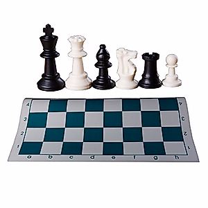 AMEROUS Chess Set 17" x 17" Roll-up Travel Chess in Carry Tube with Shoulder Strap Easy to Carry for Beginner and Kids
