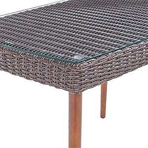 Athens All-Weather Wicker Outdoor 26" H Cocktail Table with Glass Top