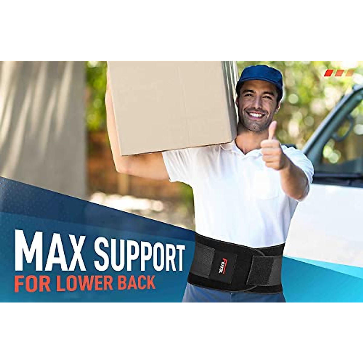 Back Brace for Lower Back Pain by FEATOL, Breathable Back Support Belt for Women & Men with Lumbar Pad, Lumbar Support Belt for Heavy Lifting & Work, Sciatica, Scoliosis 3XL (Waist Size:54''-63'')