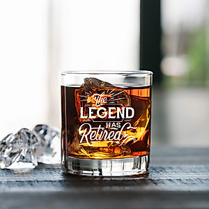 Humor Us Goods Retirement Themed Old Fashioned Glass - Humorous Whiskey Gift - Suitable for Gin - Unique Present for Coworker - Retirement Party Decorations - Personalized Whiskey Glass - 11 oz