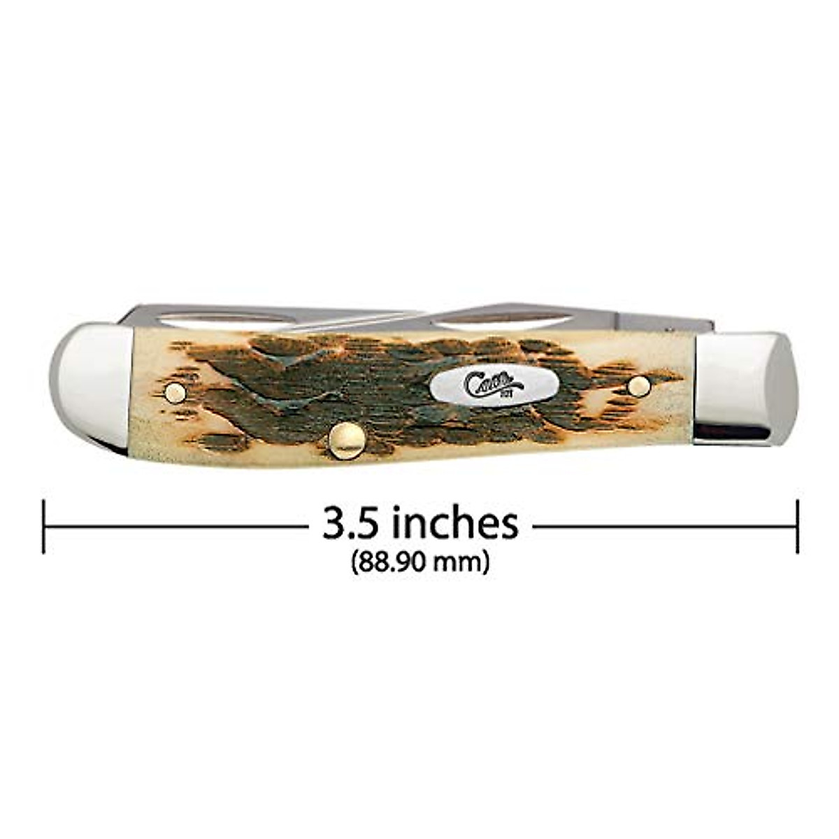 CASE XX WR Pocket Knife Amber Bone Mini Trapper Item #013 - (6207 SS) - Length Closed: 3 1/2 Inches …
