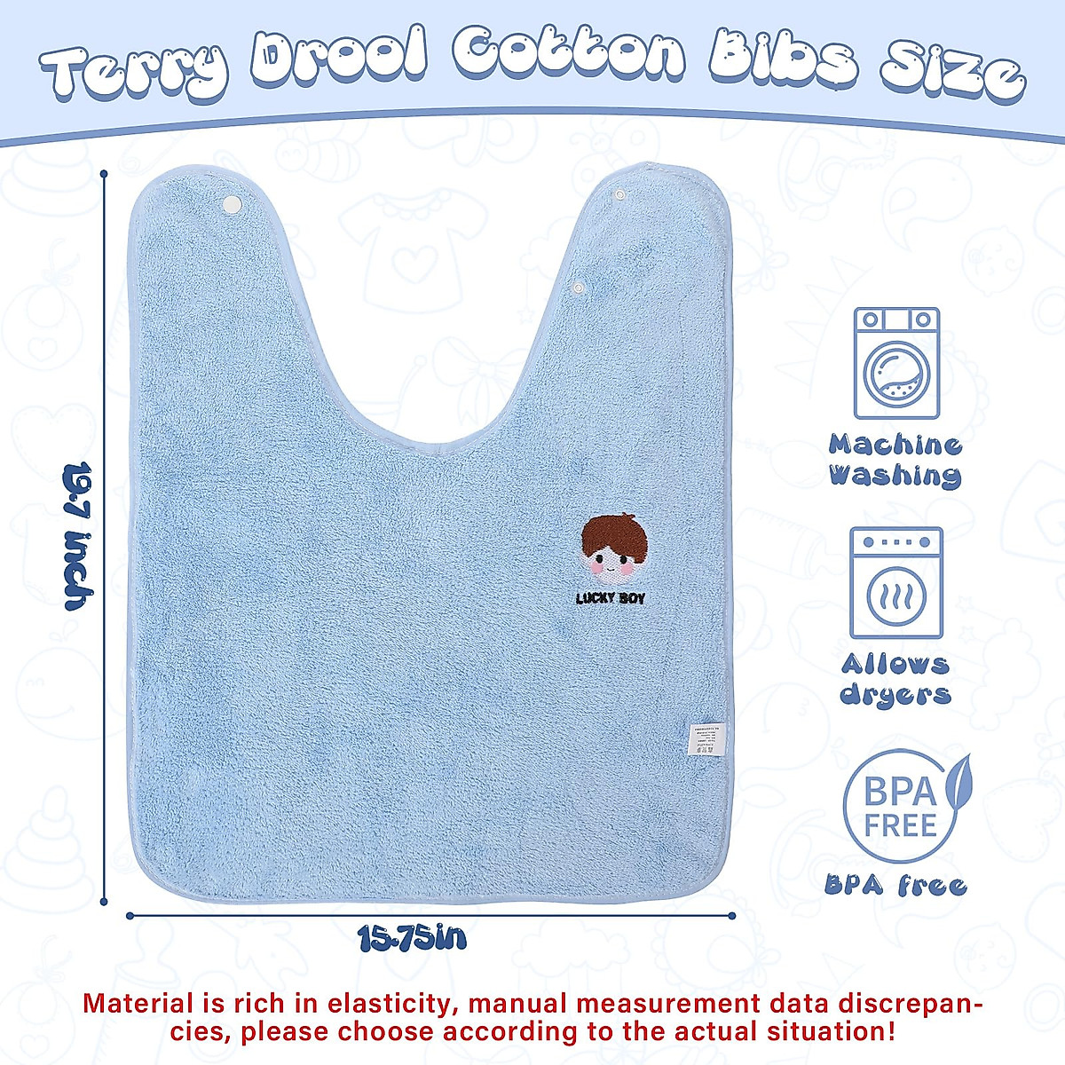 Newwiee 9 Pieces Baby Food Bibs Unisex Toddler Bibs for Feeding Soft Adjustable Large Towel Bibs Water Absorbent Oral Fleece Drooling Bibs with Snaps for Girls Boys Eating Teething, 9 Styles