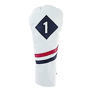 Ram Golf Premium Vintage Style PU Leather HEADCOVERS, Retro White, Driver