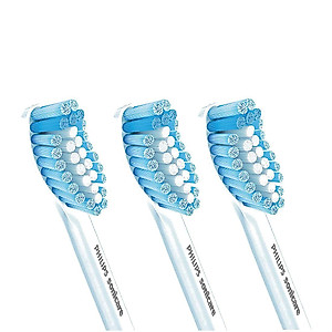 Philips Sonicare Genuine Sensitive Replacement Toothbrush Heads for Sensitive Teeth, 3 Brush Heads, White, HX6053/64
