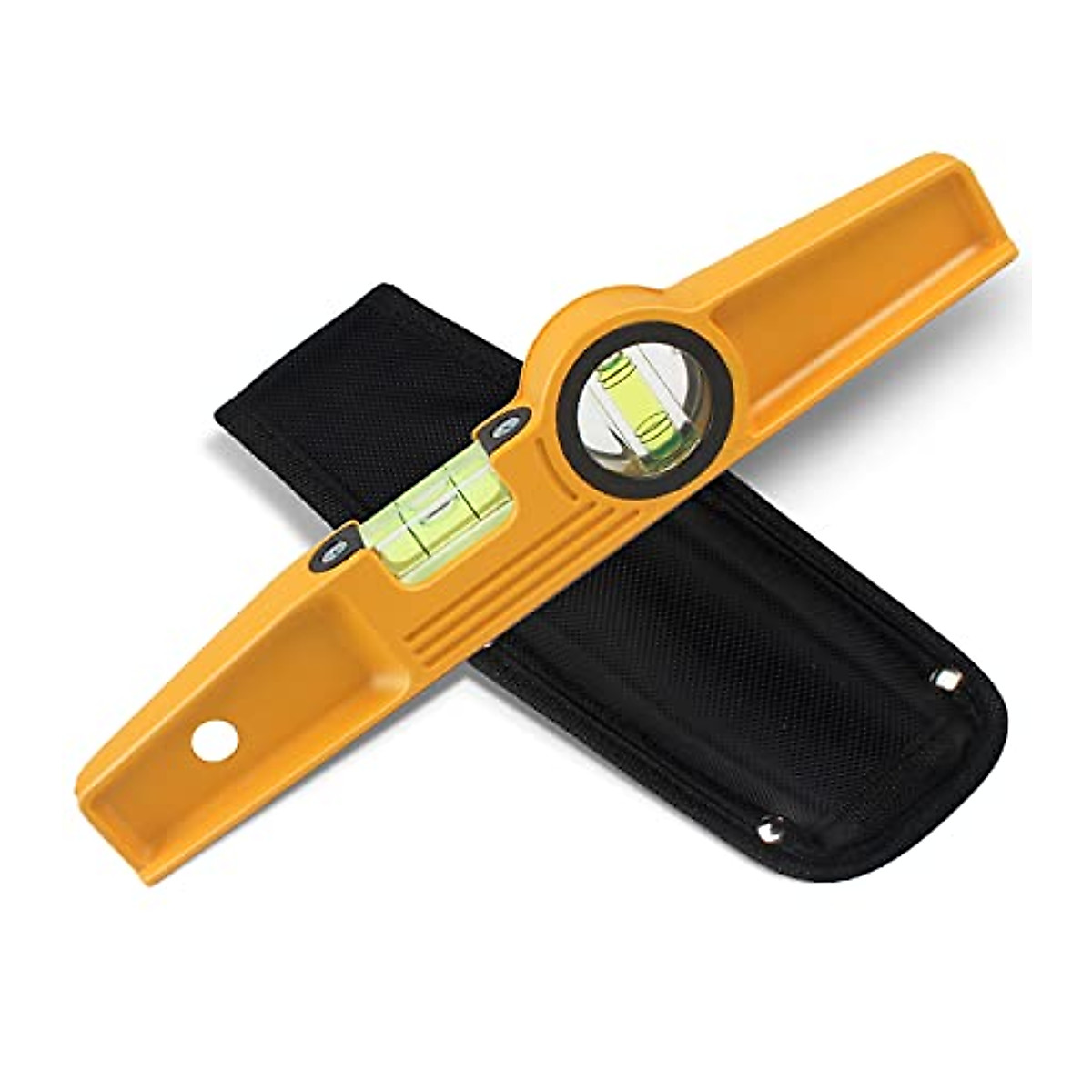 RONGPRO 10 Inch Aluminum Die-Cast Magnetic Torpedo Level, Professional Magnetic Scaffolding Spirit Level, Torpedo Level with Rare Earth Magnet 250MM and Holster