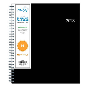 Blue Sky 2023 Monthly Planner, January - December, 8" x 10", Flexible Cover, Wirebound, Enterprise (142096)