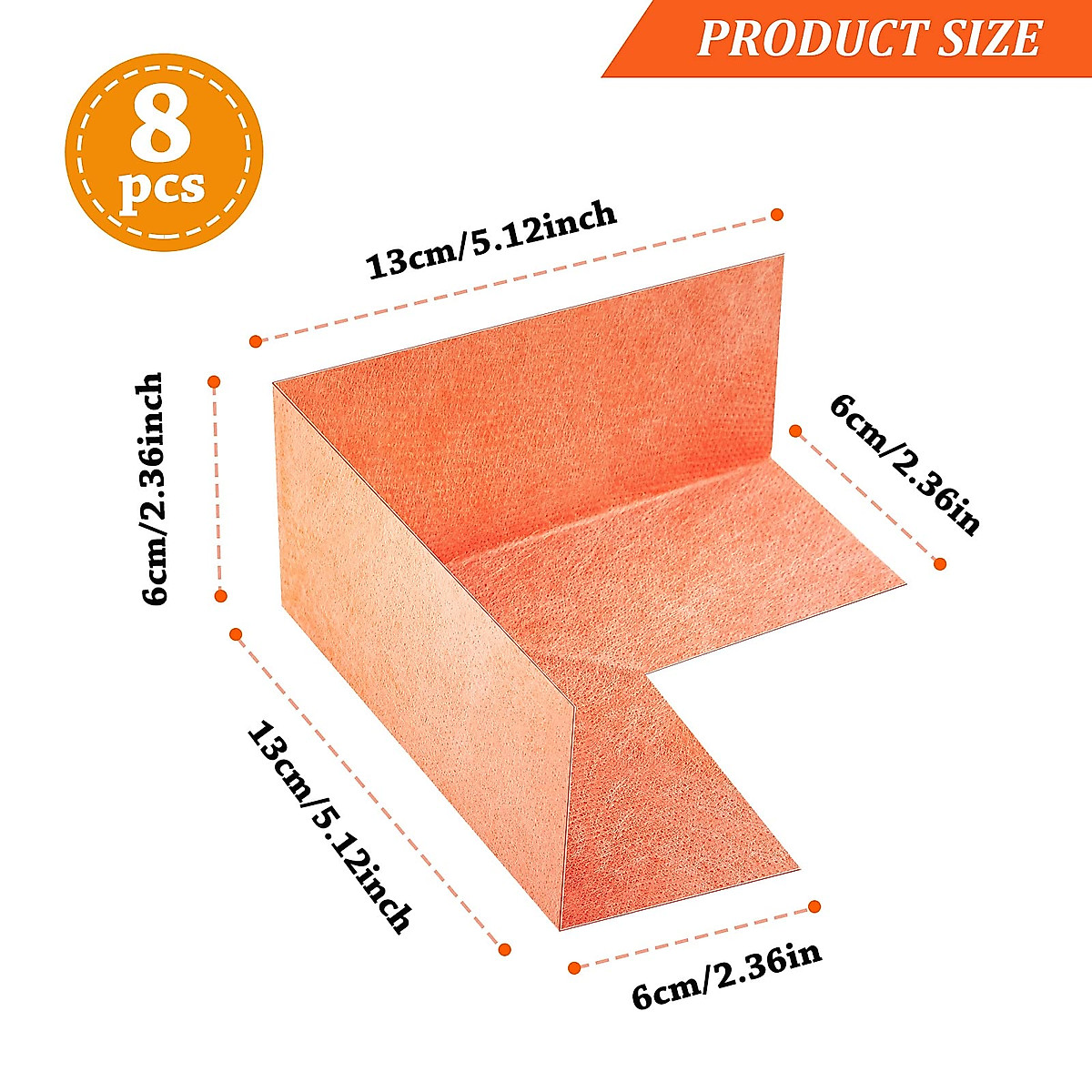 8 Pack Inside Waterproofing Corner Shower Membrane Corner Shower Waterproofing Corner Polyethylene Seamless Corner for Bathtub Steam Room Shower Walls Windows