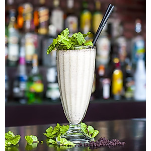 Cezoyx Set of 6 Milkshake Glasses with Spoons, 12 Oz Old Fashioned Soda Glasses Clear Cocktail Glasses, Ice Cream Sundae Cups for Smoothies, Milk Shakes, Sundaes and more