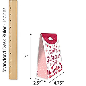Big Dot of Happiness Happy Galentine’s Day - Valentine’s Day Gift Favor Bags - Party Goodie Boxes - Set of 12