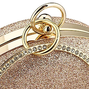 Gets Women Top Handle Handbags Tote Bag Clutch Purse for Women With Rhinestone Circular Ring