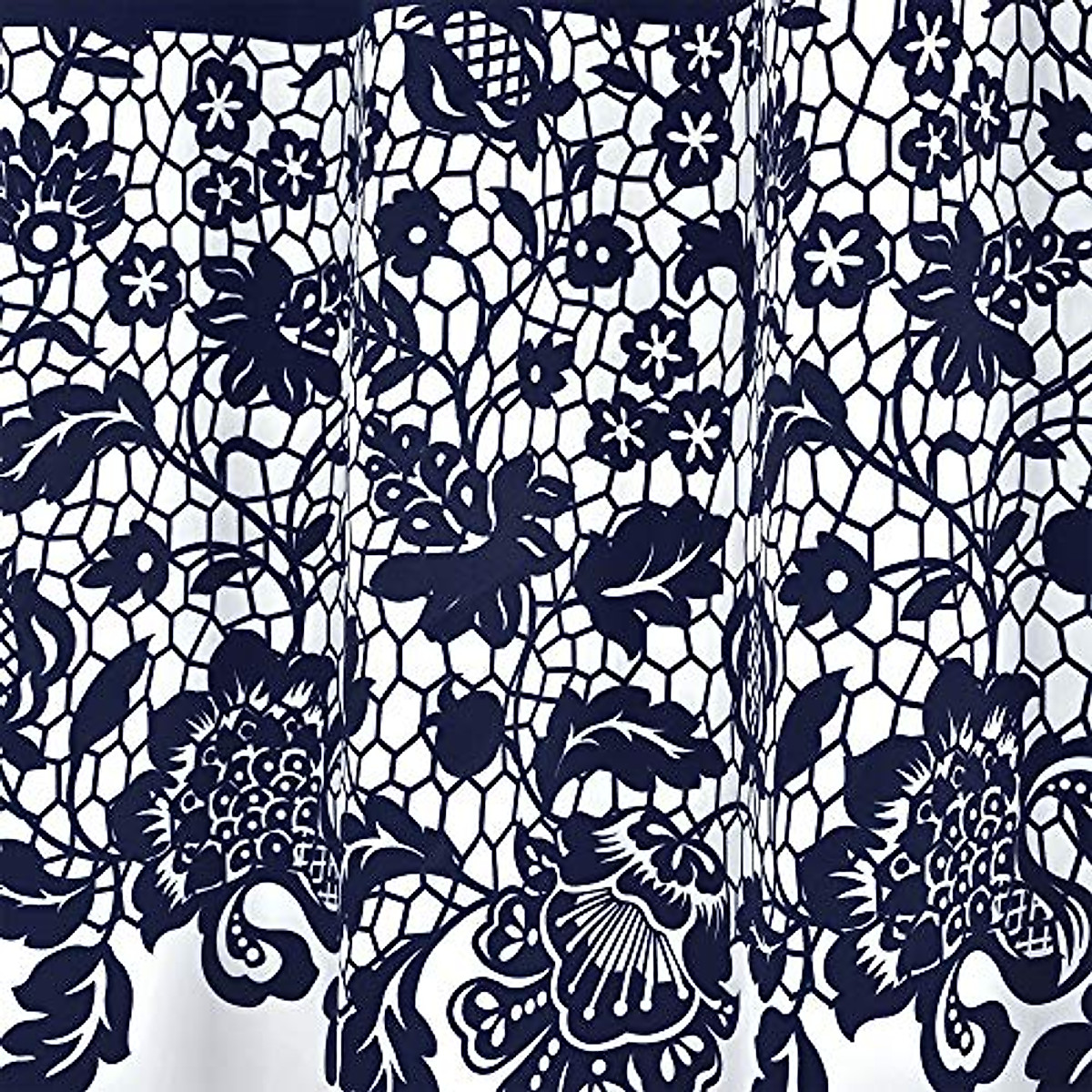 Lush Decor Lush DÉCOR Navy Estate Garden Print Curtains Room Darkening Window Panel Set for Living, Dining, Bedroom (Pair), 84” Long x 52” Wide