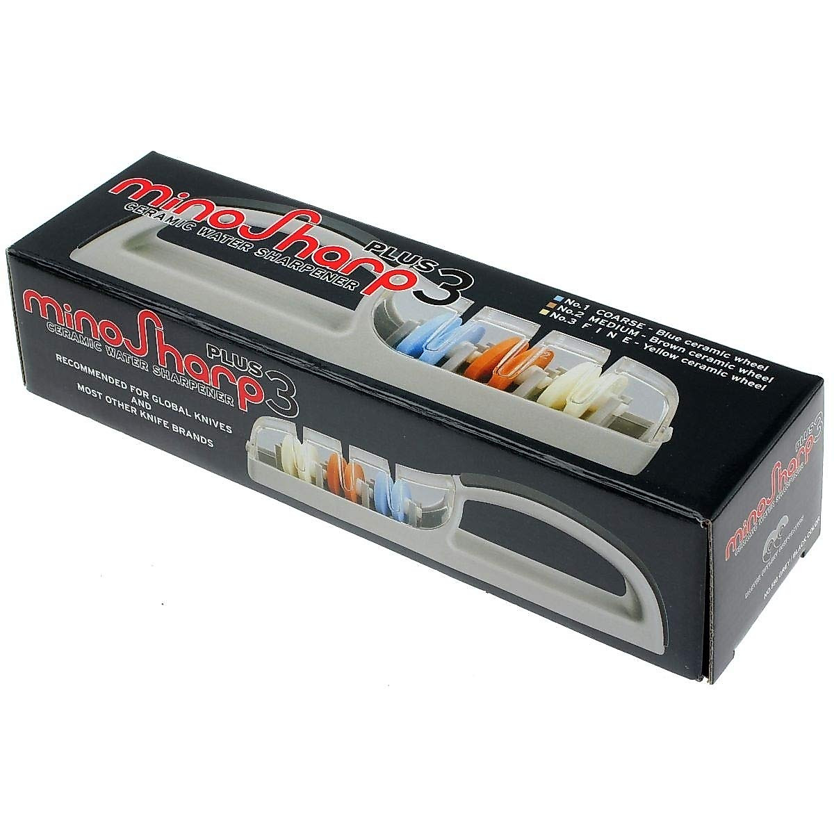 MinoSharp 550/GB 3 Stage III Hand-Held Knife Sharpener, 2.1, Gray