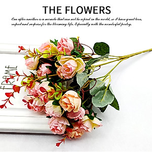 skycats Artificial Flowers, 54 Rose Silk Flowers, for Home Bridal Wedding Party Festival Outdoor UV Garden Resistant Garden Indoor Decor (3 Bundles Pink, excluding vases)