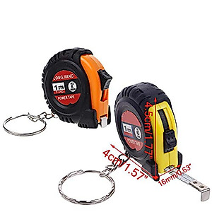 Bestmaple Mini Retractable Tape Measure Ruler Measure Keychain 1PCS
