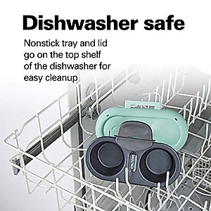 Hamilton Beach Electric Egg Bites Cooker & Poacher with Removable Nonstick Tray Makes 2 in Under 10 Minutes, Teal (25506)