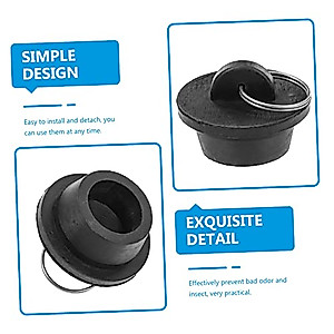 COOLHIYA 5pcs Sink Plug Bathroom Sink Kitchen Sink Stopper Bath Tub Plug Sink Stopper Kitchen Drain Tub Drain Stopper Drain Plug Washbasin Stopper Bathtub Washbasin Plug Rubber Black