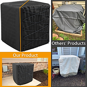 Air Conditioner Cover For Outside Units - AC Cover For Outside Unit - Central AC Unit Covers Outdoor - Winter AC Condenser Cover - Dual Shoelace Drawstring For Snug Fit.