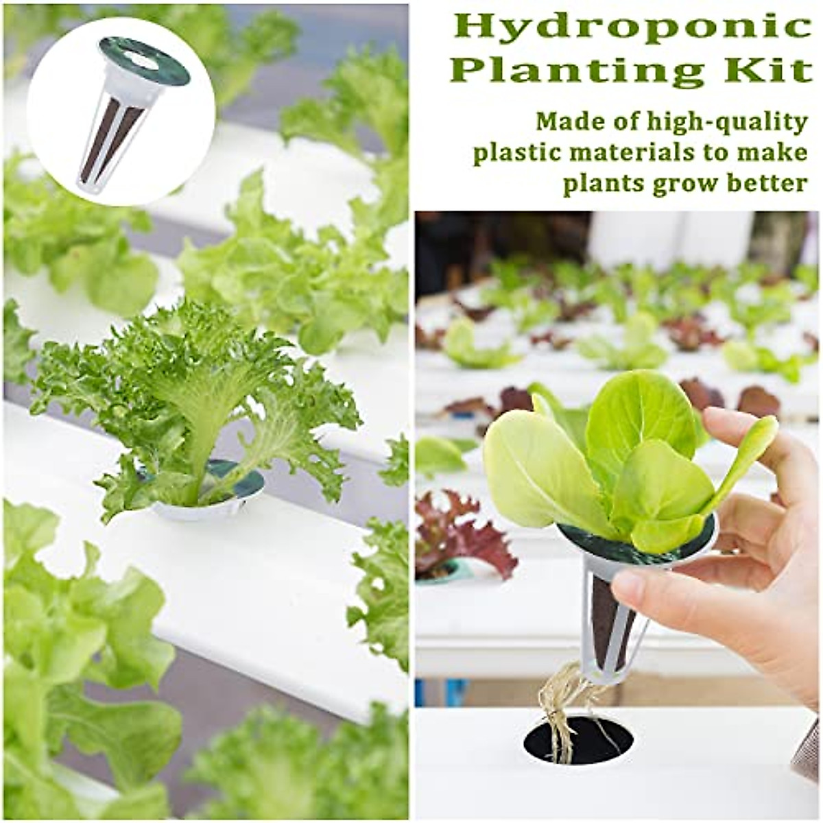 200 Pack Plant Seed Starter Sponges Kit Hydroponic Growing Seed Pods Kit Include 50 Plant Grow Baskets, 50 Seed Pot Label, 50 Plant Grow Sponges 50 Transparent Lids for Hydroponic Indoor Garden System