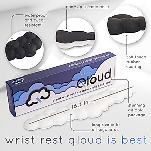 Create-ables Qloud Cloud Wrist Rest Keyboard Wrist Rest for Computer Keyboard Pad, Cloud Keyboard Wrist Rest, Wrist Pad for Keyboard, Memory Foam, Non Slip Base, Comes with Mouse Pad - White