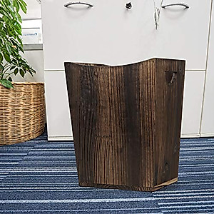 MOOACE Wood Trash Can Wastebasket, Small Garbage Can Waste Basket, Rustic Trash Bin Container for Bedroom, Living Room, Office, Kitchen, Bathroom