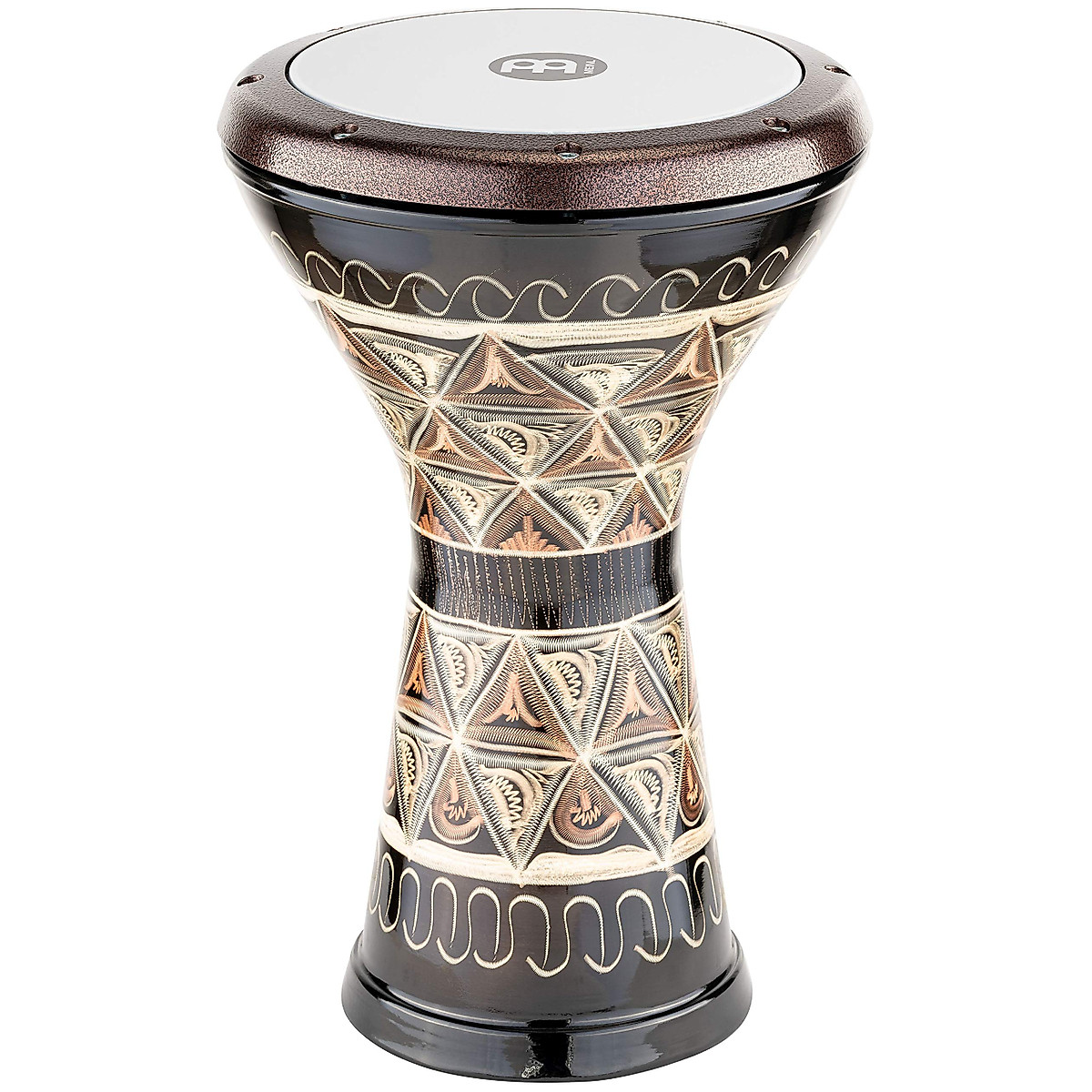 Meinl Percussion Copper Doumbek Egyptian Goblet Drum, Hand Engraved — MADE in TURKEY — Synthetic Head, 2-YEAR WARRANTY (HE-3012)