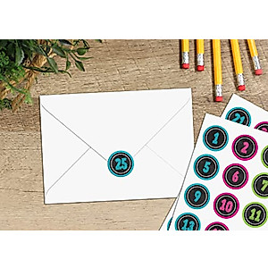 Chalkboard Brights Numbers Stickers