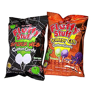 Halloween Cotton Candy, Assorted Fruit Flavored Candy, Goody Bag Fillers for Boys or Girls, 2.1 oz, 2 Pack