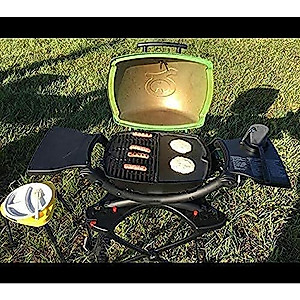 Uniflasy 7645 Cooking Grates and 41862 20.5 Inches Grill Burner for Weber Q200, Q220, Q2000 Q2200, Grill Replacement Parts Kit for Weber Q200