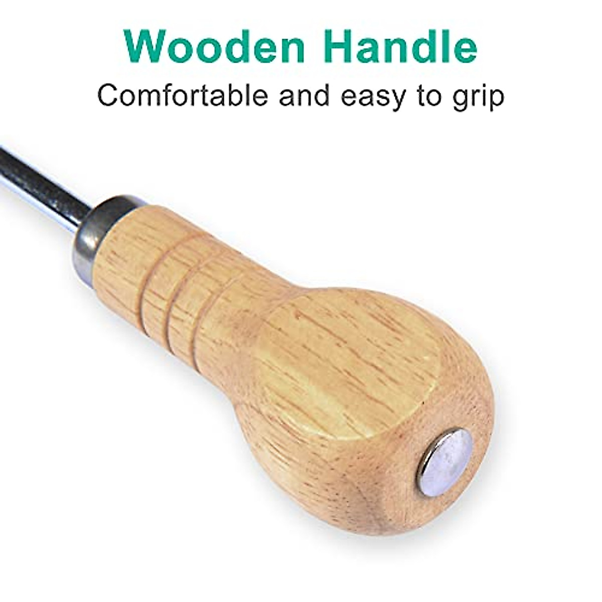 Yzurbu 6pcs Ice Pick for Breaking Ice, Stainless Steel Ice Pick Tool with Safety Wooden Handle for Kitchen