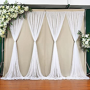 Champagne Tulle Backdrop Curtains for Baby Shower Party Wedding Photo Drape Backdrop for Photography Props Engagement Bridal Shower 10 ft X 7 ft
