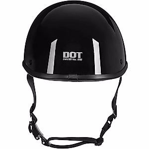 YMKJGZS Beanie Motorcycle Half Helmet Half Helmet Polo Cap Half Shell Open Face Motorcycle Helmet - DOT Approved Lightweight Cool German Style Helmet, for Men and Women Chopper Moped (B,2XL)