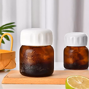 Danmu 6 Pack Glass Water Bottles, Clear Water Bottles Leakproof 10oz, Small Water Bottles 300ml, Cute Water Bottles,Glass Juice Bottles for Juicing, Kombucha, Boba Milk, Fruit Drinks