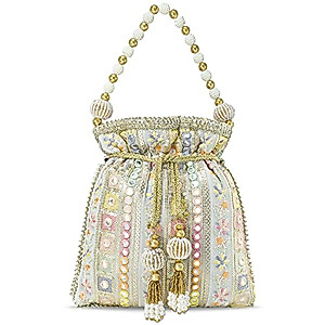 Aheli Indian Potli Bags for Women Evening Bag Clutch Ethnic Bride Purse with Drawstring (P53W)