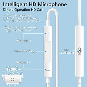 2 Pack-Apple Earbuds/iPhone Headphones/Wired Earphones/Lightning Headsets[Apple MFi Certified](Built-in Microphone & Volume Control) Compatible with iPhone 14/13/12/11/XS/X/8/7 Support All iOS System