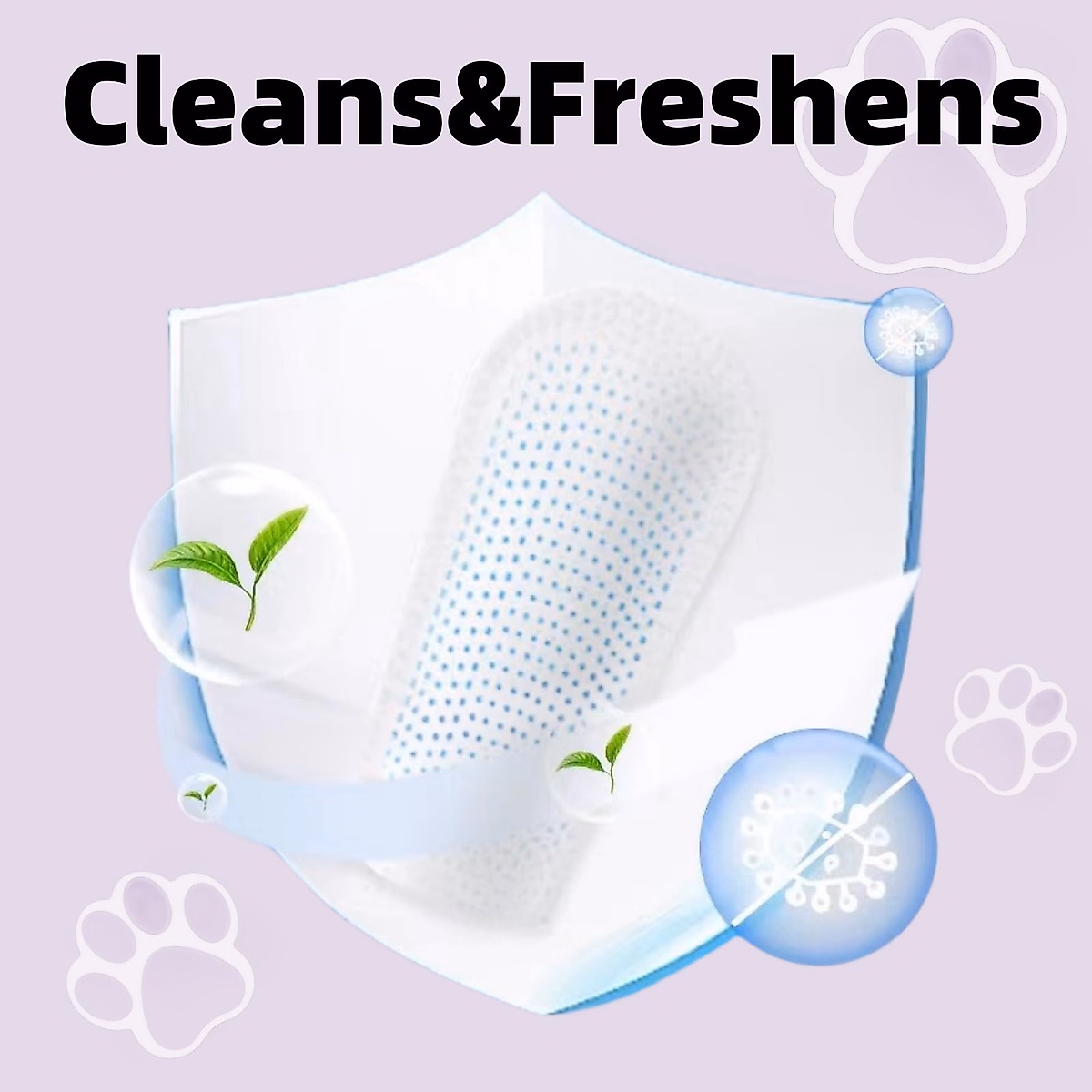 Jerrlin WoWs 3Pack Pet Teeth Cleaning Wipes for Dogs & Cats 150 Counts Reducing Plaque & Tartar, Breath Freshener Dental and Gum Care Finger Pet Wipes