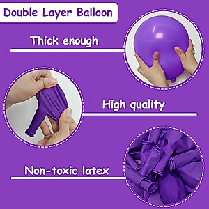 Purple Green Balloons Garland Double Stuffed Dark Green Purple Balloons Different Sizes Latex Purple Green Balloon Deep Purple Balloon Arch Kit for Birthday Baby Shower Christmas Wedding Party Decorat