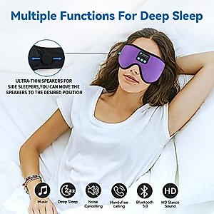 FREGENBO Sleep Mask Sleep Headphones, 20-27 Adjustable Music 3D Eye Mask, Wireless Sleeping Headphones for Side Sleepers, Tech Cool Gadgets for Women Man, for Insomnia