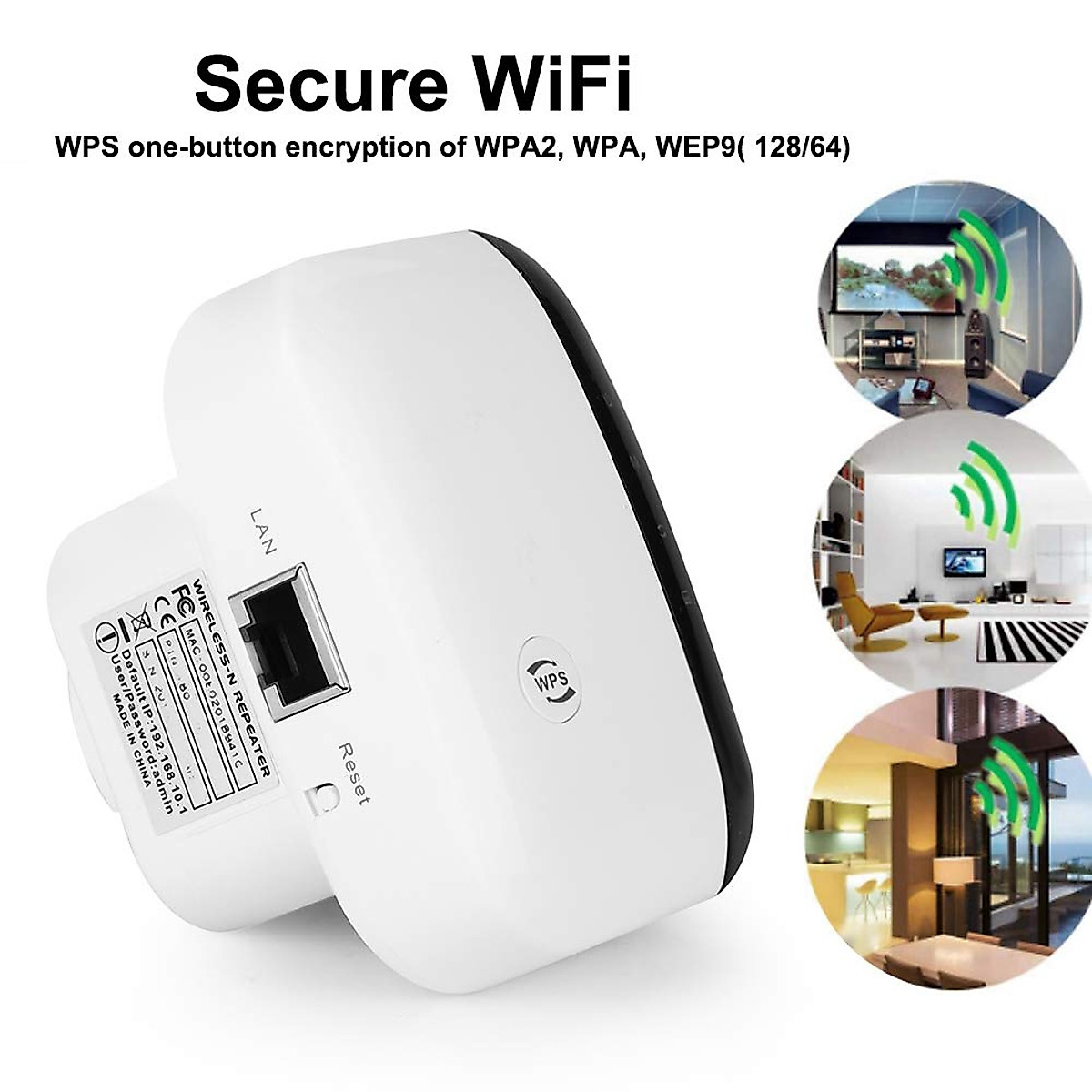Range Extender Up to 300M /Relay Mode Mini Access Point Reapter Booster Internet Amplifier 2.4GHz-2.4835GHz Fast Data with WPS Encryption(US Plug)
