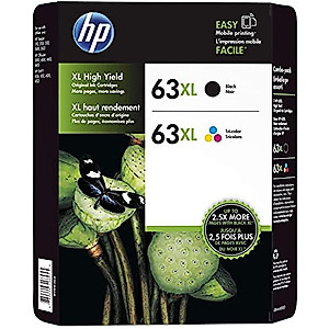 HP 63XL Black and Color Combo Ink Cartridges, 2 pk