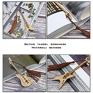 4pcs Bookmark Guitar Shape Tassel Creative Bookmark for Sheet Music Decoration Page Marker Art Craft Decor Page Marker Holder Gift for Student Teacher Reader