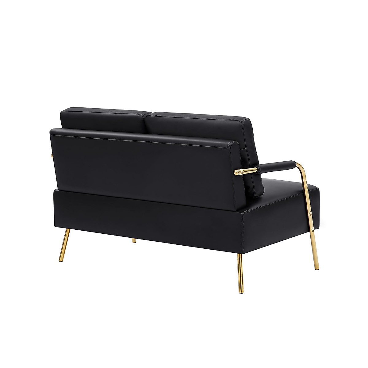 DiMorture 49.6" Loveseat Couch, Small Love Seat Sofa Couches for Living Room, Comfy 2-Seater Sofas Couch for Bedroom Living Room Apartment Office, Fast Assembly, Black