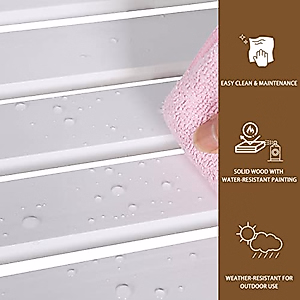 MUPATER Outdoor Patio Hanging Wooden Porch Swing 5FT with Chains, 3-Person Heavy Duty Swing Bench for Garden and Backyard, White