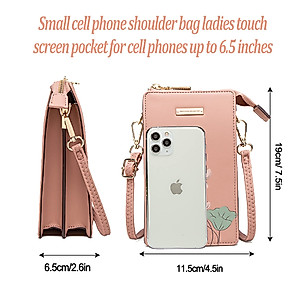 Touchscreen Phone Crossbody Bag for Women Cell Phone Purse Wallet Crossbody with Credit Card Slots for iPhone 13/13Pro etc. (Black)