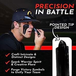 All-Out War Eye Black Stick, Non-Toxic, Dark Black Sports Drip, Anti-Glare, Stays On All Game, Baseball, Football, Lacrosse, Softball, Eye Black Baseball Accessories, Eyeblack Baseball Drip, 3 Pack