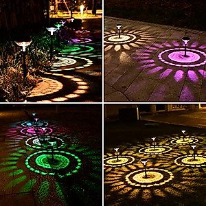 FEELIGHT Solar Pathway Lights, Garden Lights Solar Powered Waterproof IP67, Bright LED Solar Outdoor Landscape Lighting Solar Pathway Lights for Walkway Yard Backyard Lawn Landscape Decorative (4PC)