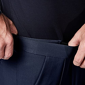 Haggar Mens Premium Comfort Classic Fit Pleat Front Reg. And Big & Tall Sizes Dress Pants, Blue, 40W X 30L US