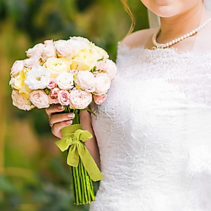 6 Rolls Velvet Ribbon 1.5 Inch Handmade Frayed Velvet Fall Wedding Ribbon Raw Edge for Wedding Bridal Bouquet Gift Wrapping Invitation Tie Fall Wreaths(Dark Color)